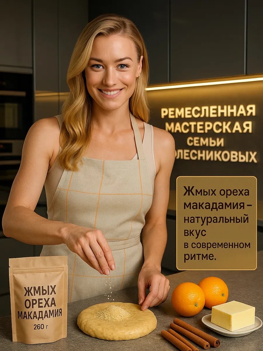 Обезжиренный жмых орехов макадамия - 250 г.
