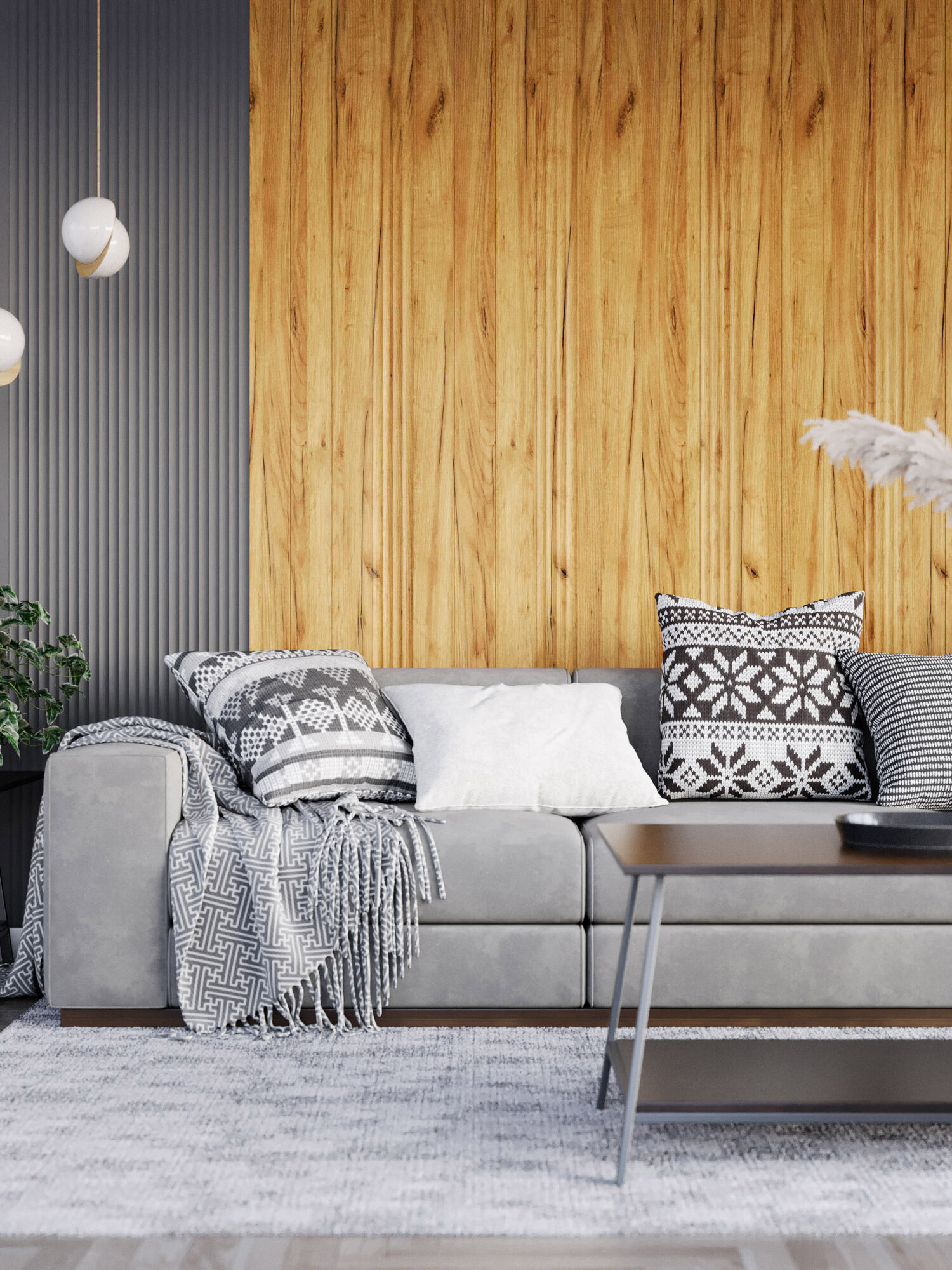 Модульная стеновая панель лайн саваш Дуб Крафт золотой 2800*116*10 мм - 12 шт