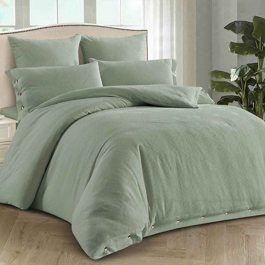 Постельное белье евро с простыней на резинке Cleo ORGANIC COTTON, наволочки 50х70 и 70х70