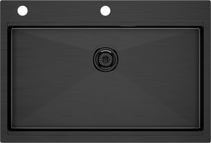Мойка кухонная Paulmark Kroner-Pro PM707551-GM вороненая сталь