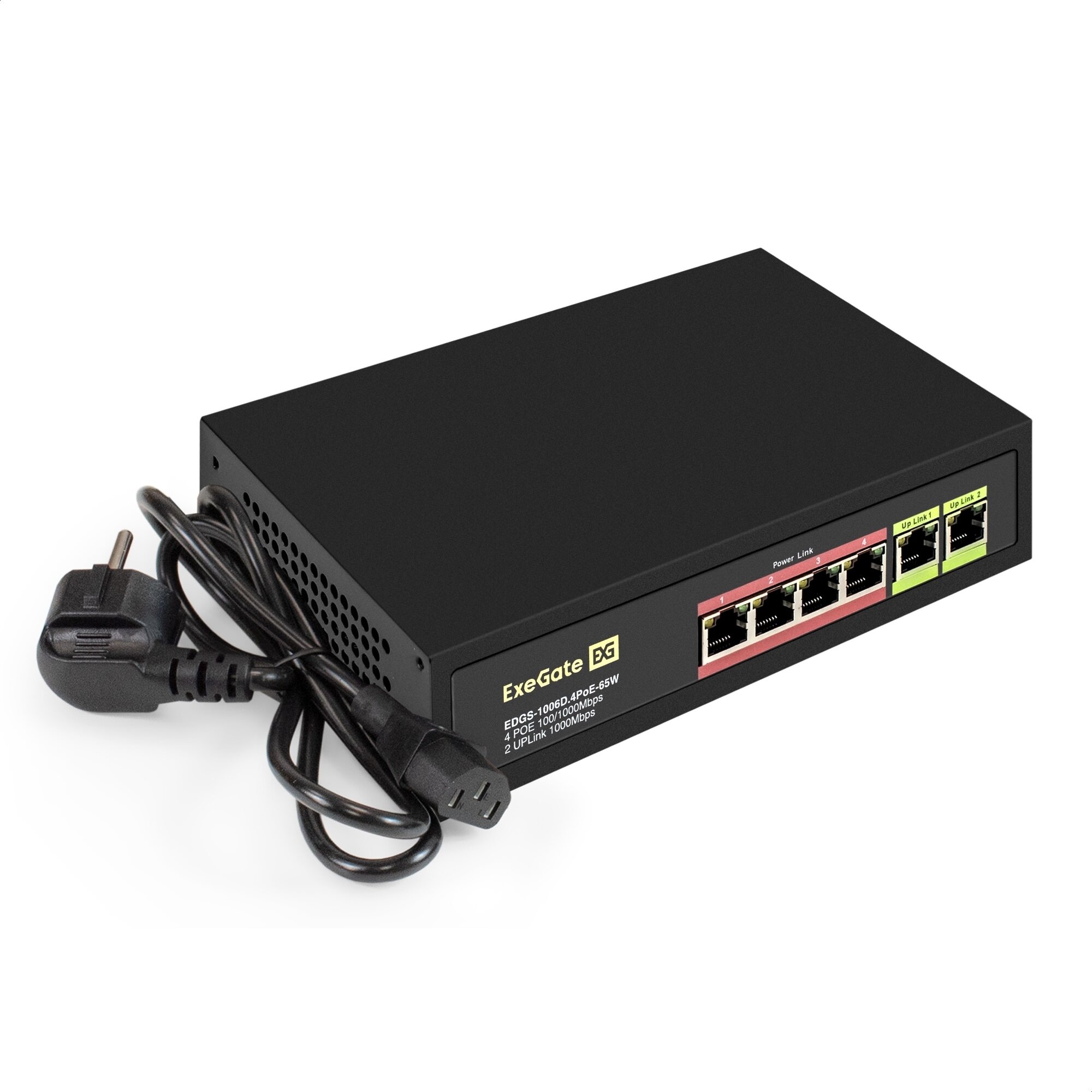 Коммутатор неуправляемый ExeGate EDGS-1006D.4PoE-65W