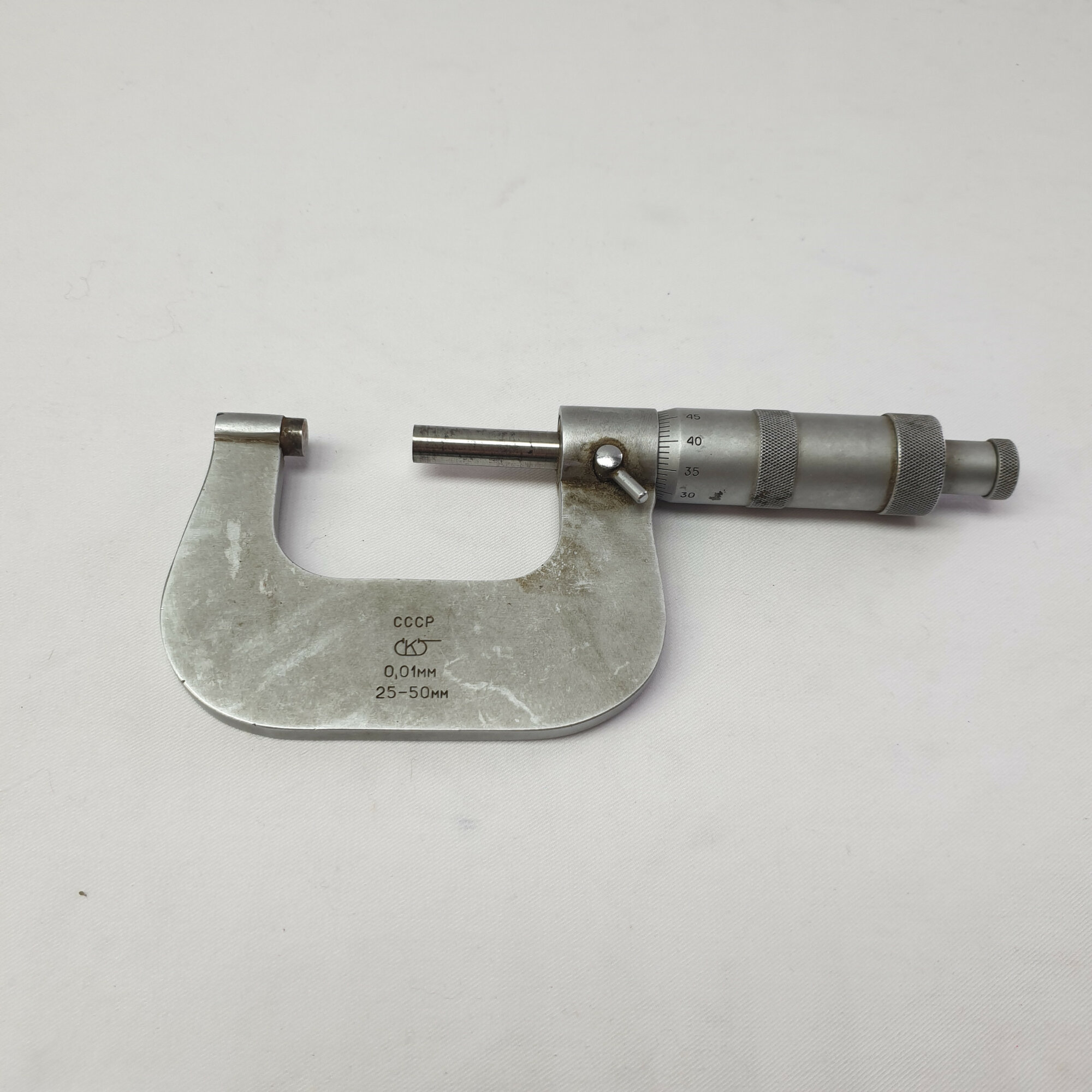 Винтажный микрометр трубный МТ-25, нержавейка. СССР