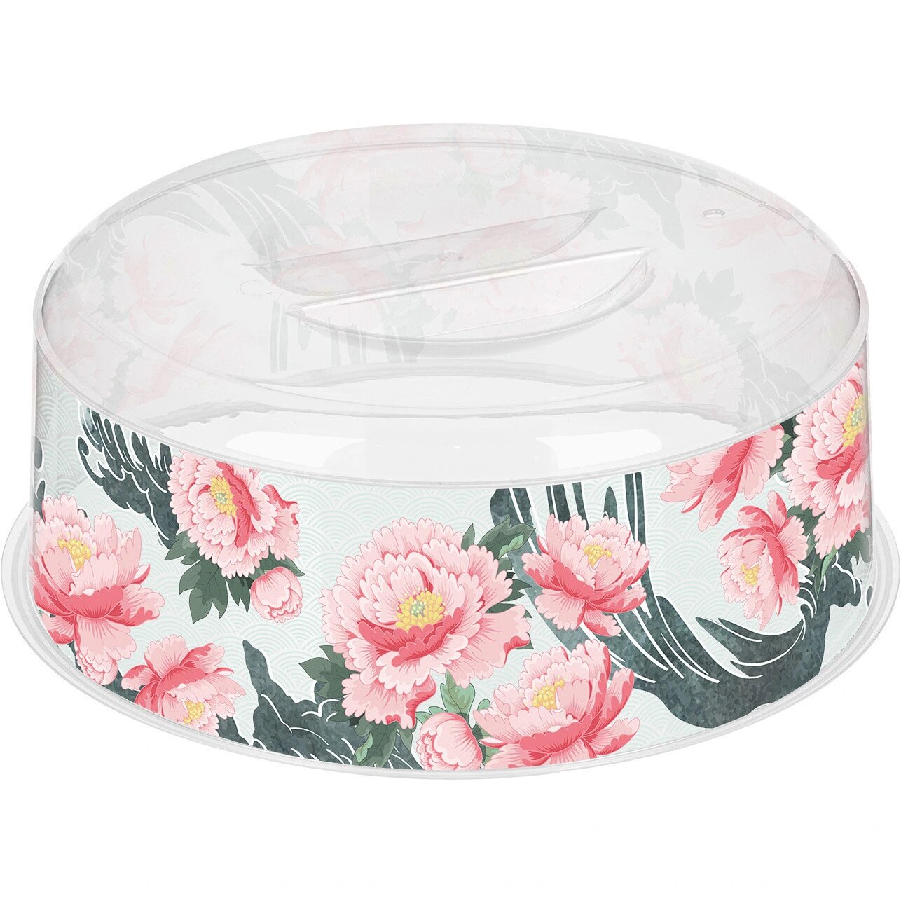 Крышка для свч Bergamo 25 см, с декором «Сад пионов», полипропилен, защита от брызг