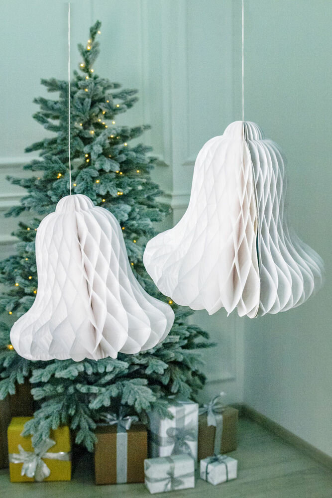 Набор подвесных бумажных колокольчиков, 28 см, белый, 2 шт, Peha Magic PH-28-2W