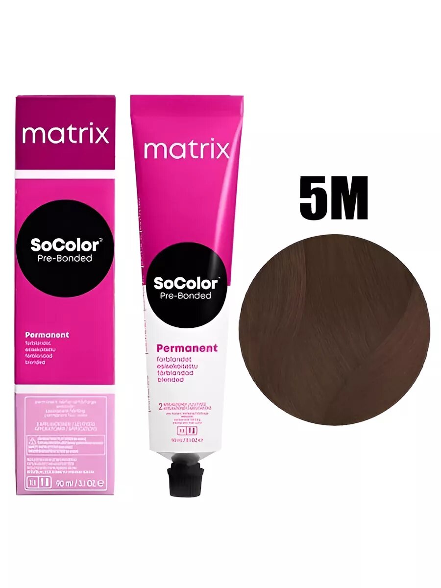 Перманентная краска для волос с бондером Matrix SoColor Pre-Bonded, 5M (5.9)