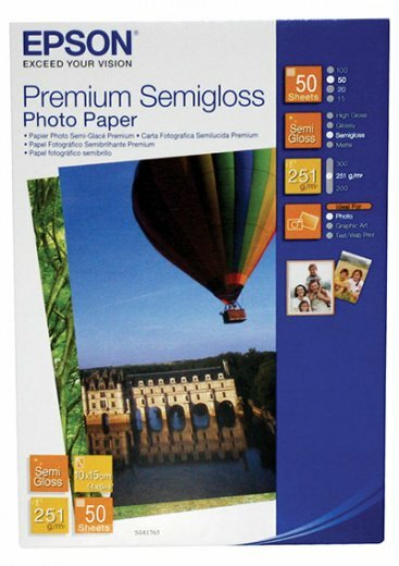 C13S041765 / Бумага Epson Premium Semigloss Photo Paper (10x15) 50 sheets
