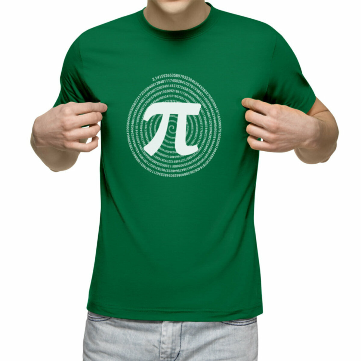 Мужская футболка «день числа пи математик я инженер 3,14 число пи» (зеленый, XL)