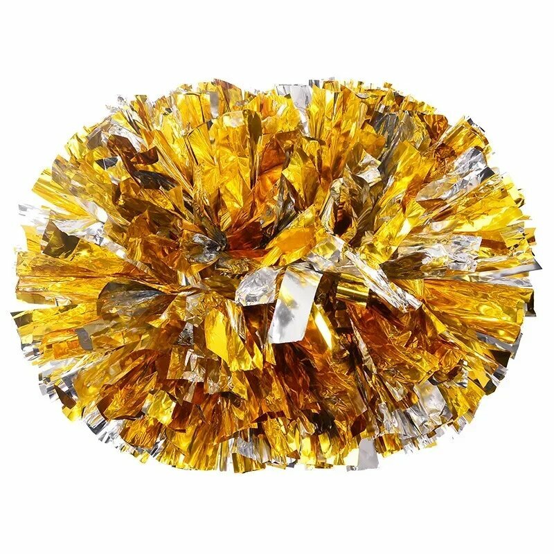 1 шт, помпоны для черлидинга с ручкой, шарики для черлидинга, большие золотые, Gold Silver