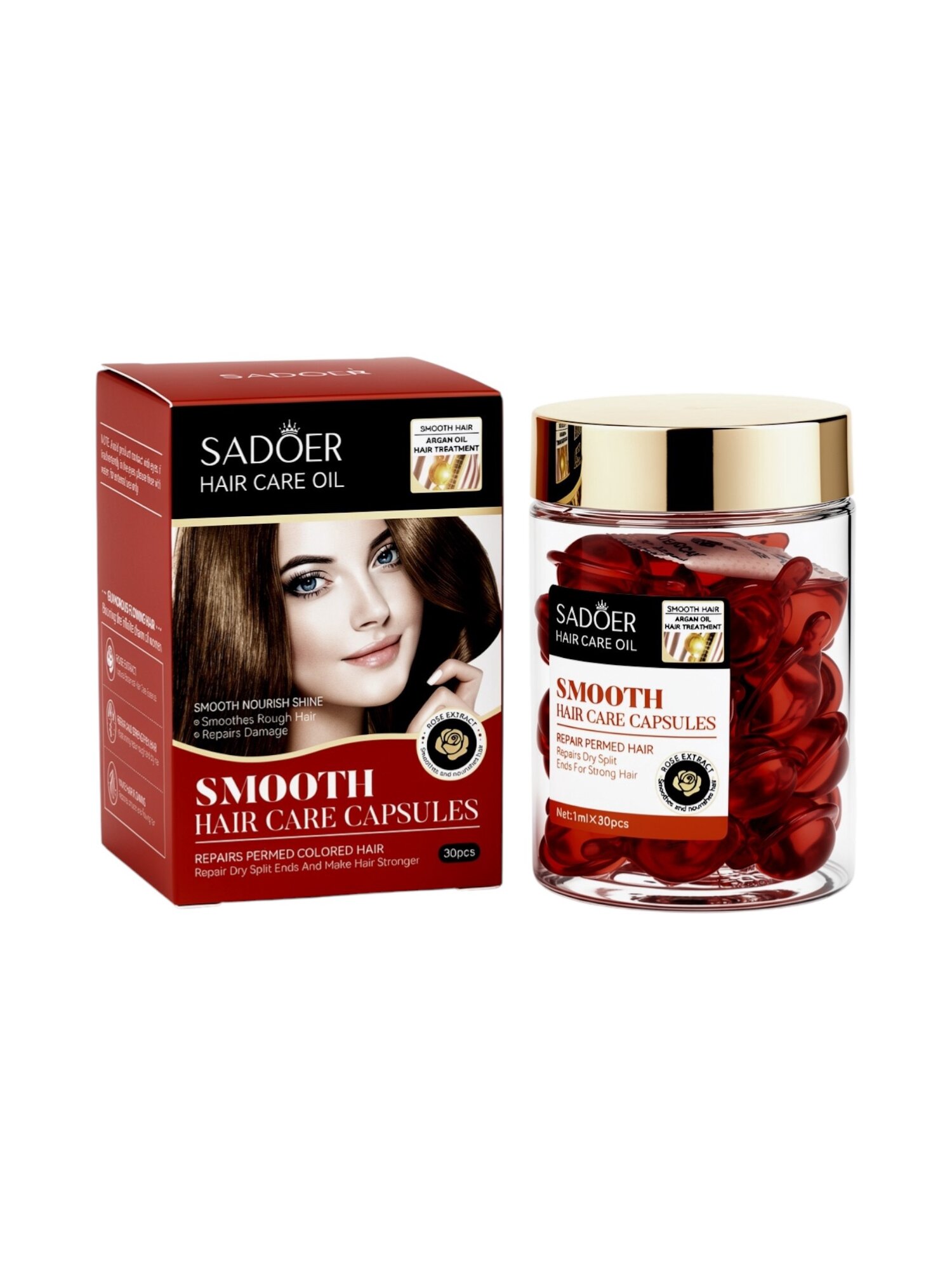 Масло для волос в капсулах, восстанавливающее, с экстрактом розы, 1 мл × 30 шт.