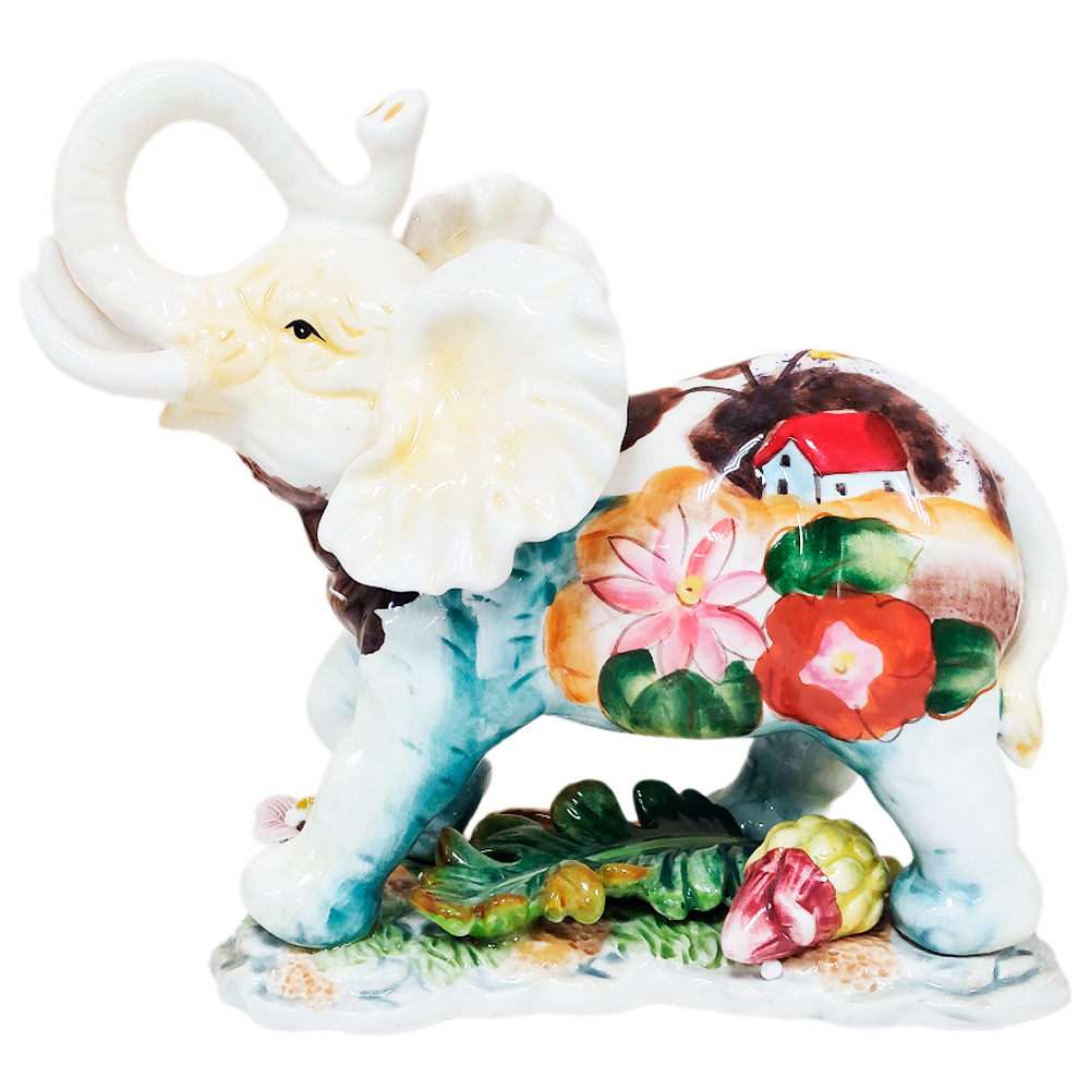 Фарфоровая коллекционная фигурка "Слон Пейзаж"