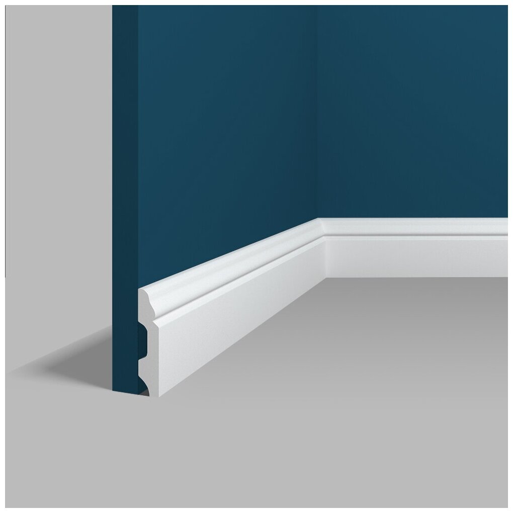 Плинтус напольный 13х60 мм дюрополимер белый под покраску Perfect Plus P27-2 метра