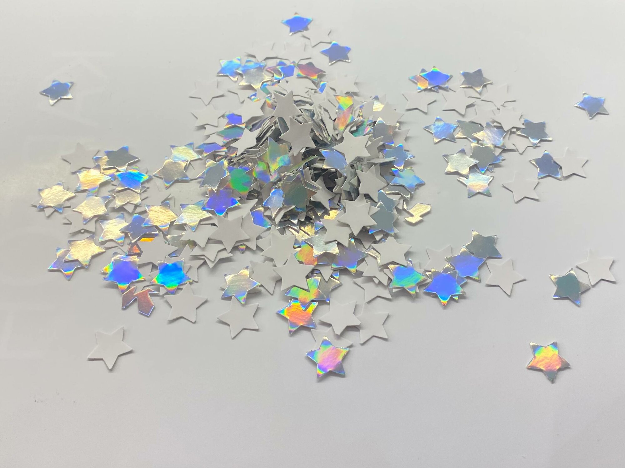 Конфетти "звезды" зеркальные голограмма односторонние для праздников, скрапбукинга 1,5 см 10 г