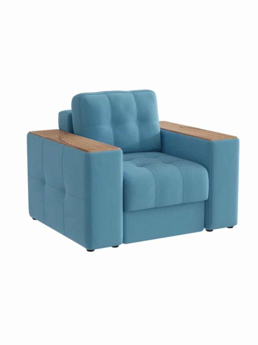 Домани Кресло Виконт 1120х870х950, светло-голубой/МДФ дуб канадский