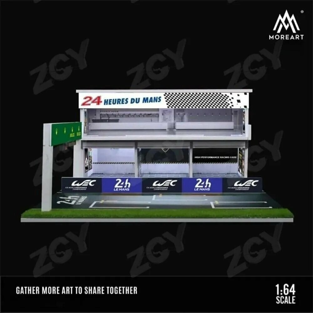 Диорамы Трека MoreArt 1:64 В 24-часовой Светодиодной Версии С Подсветкой И 3-мя Пит-румами