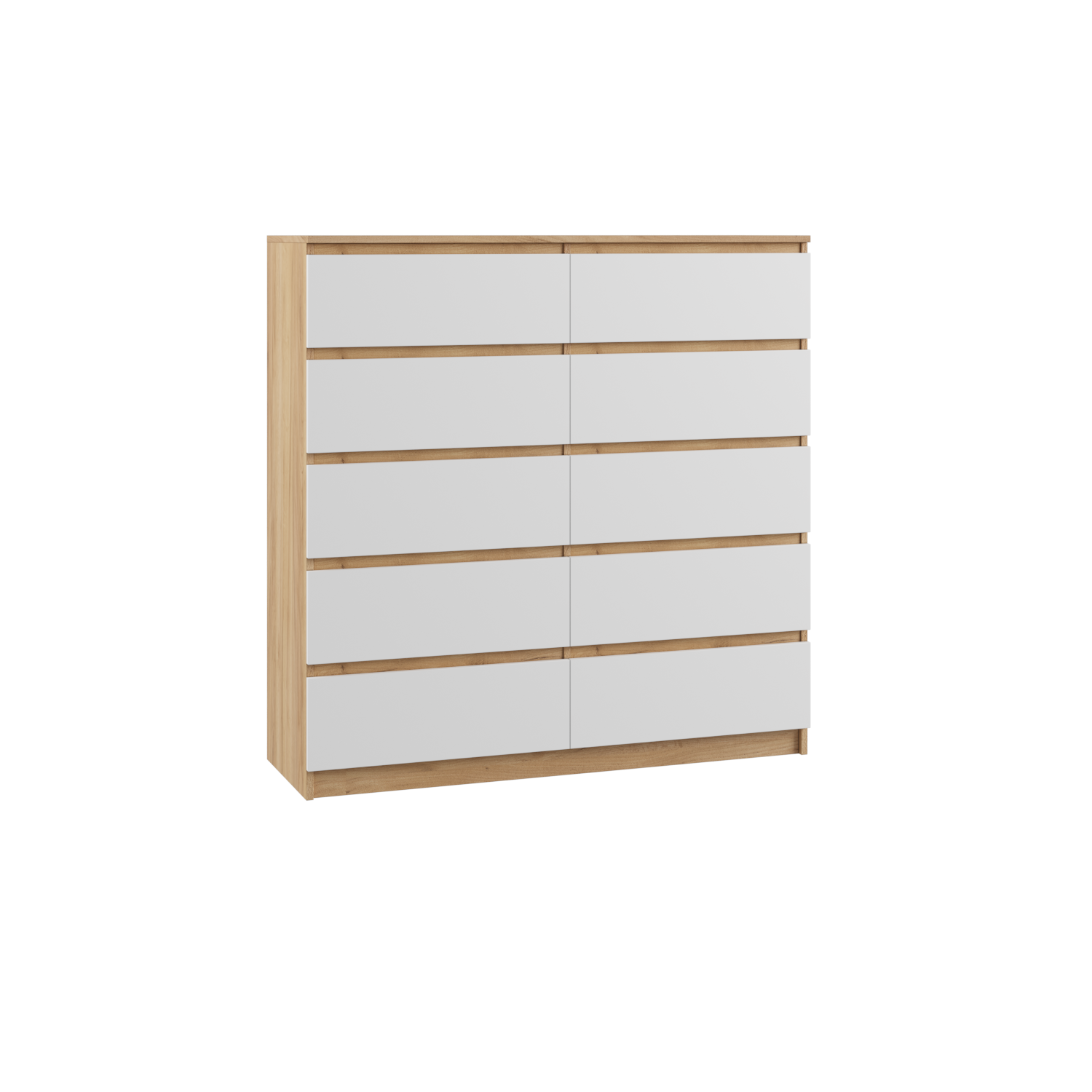 Комод для вещей "К10М Мадера", 120см, белый/дуб крафт золотой