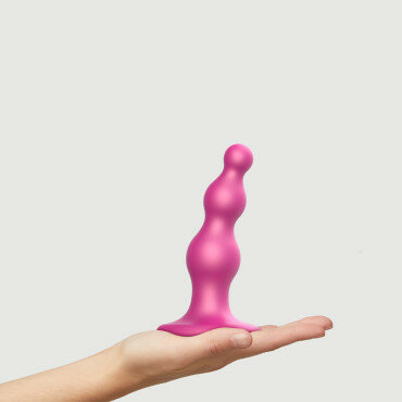 Фаллоимитатор Strap-On-Me Dildo Plug Beads Framboise, 14 см, силикон