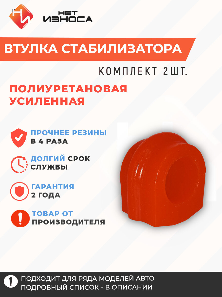 Втулка стабилизатора передней подвески I.D. 25 мм NB211-2 NISSAN X-TRAIL T30 INFINITI FX45/FX35 S50