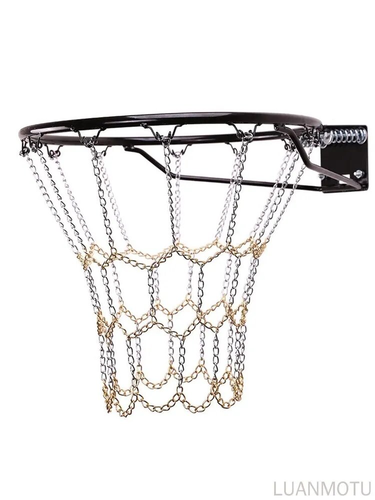 Сетка баскетбольная цепная золотистого и серебристого цвета для взрослых
