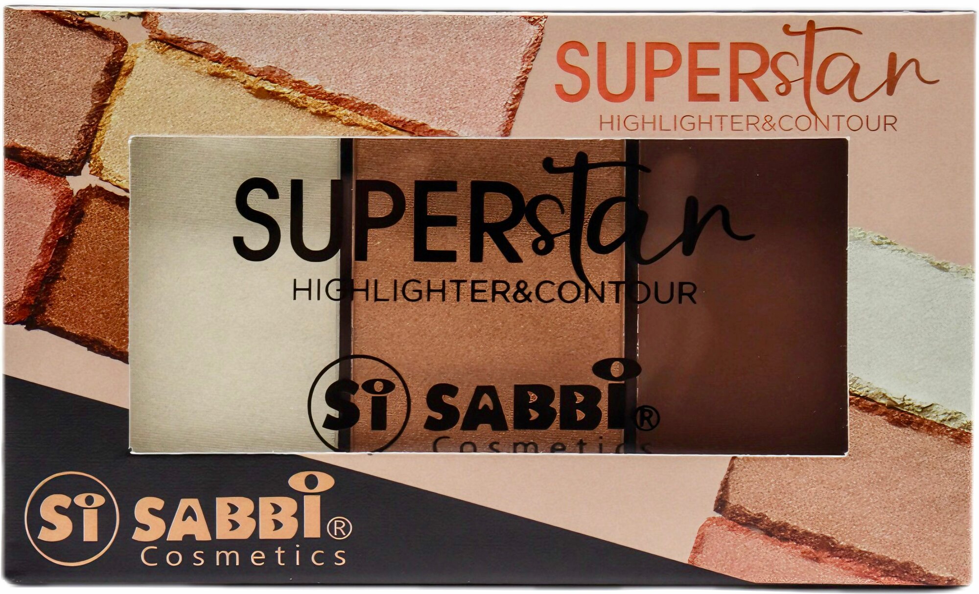 SABBI Хайлайтер + Контуринг 3 Colors Тон 02