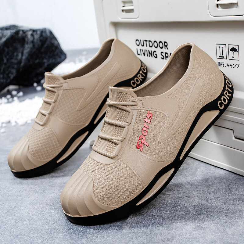 Мужские низкие резиновые сапоги, теплые резиновые туфли больших размеров, на флисовой подкладке, стильные, нескользящие, водонепроницаемые резиновые туфли, рабочая обувь, защитная обувь. Размер обуви. EU:44