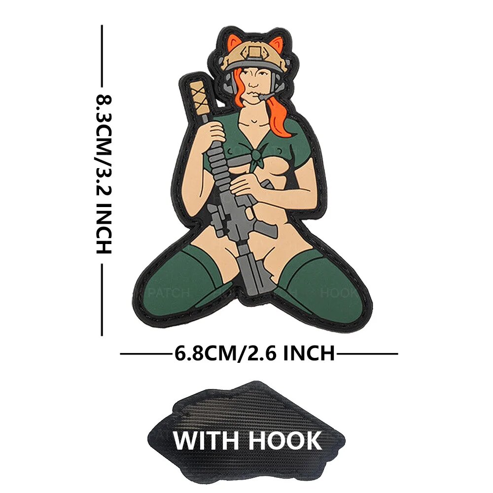 Тактическая нашивка Pinup Girl с АК, цвет 6