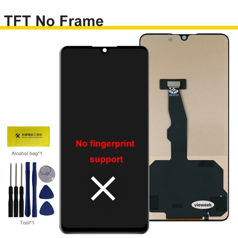 OLED-экран для Huawei P30, ЖК-дисплей, преобразователь сенсорного экрана в сборе для TFT No Frame