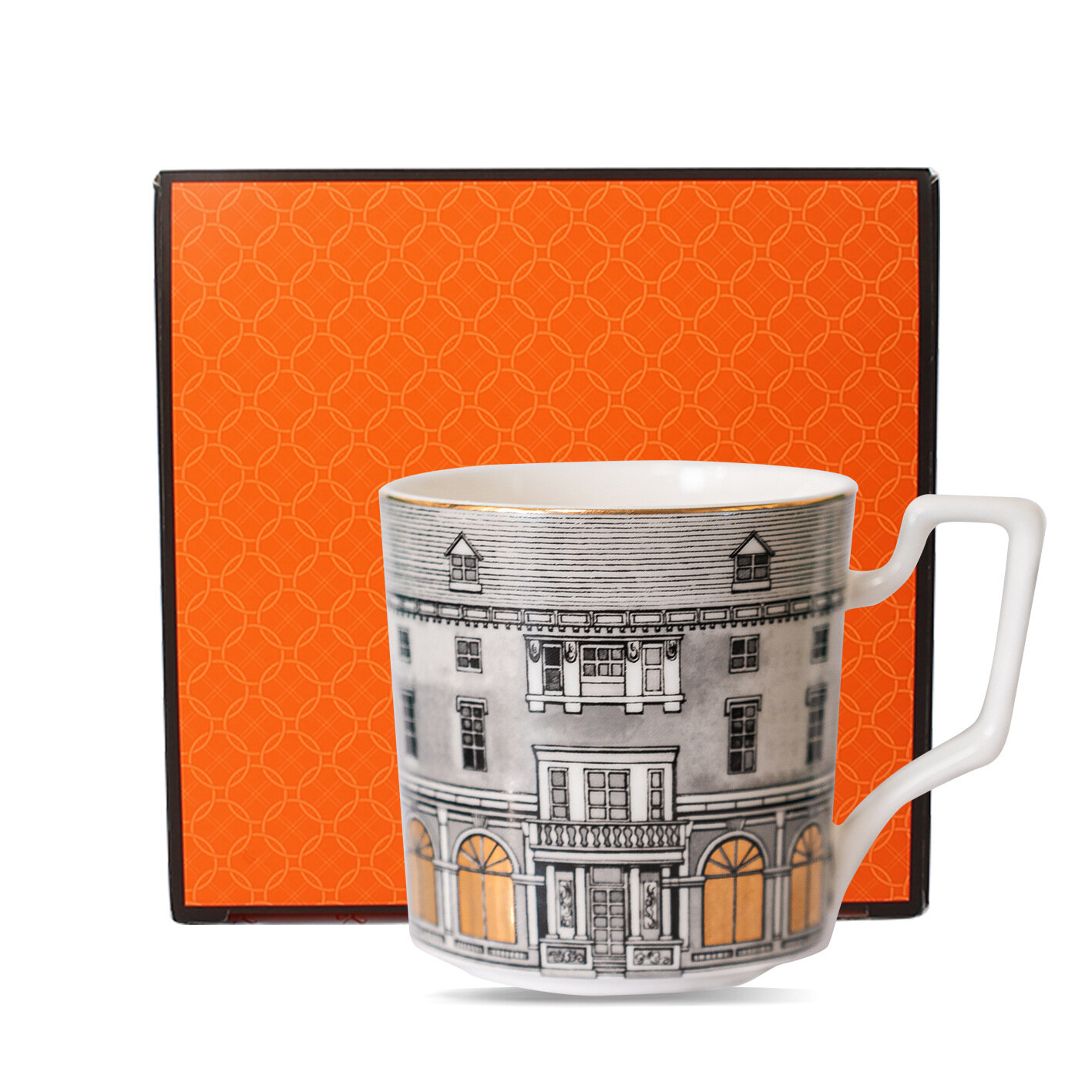 Винтажная кружка в европейском стиле из высококачественного костяного фарфора, персонализированная и креативная, большая емкость для домашнего использования, стильный дизайн, роскошная кружка для завтрака.