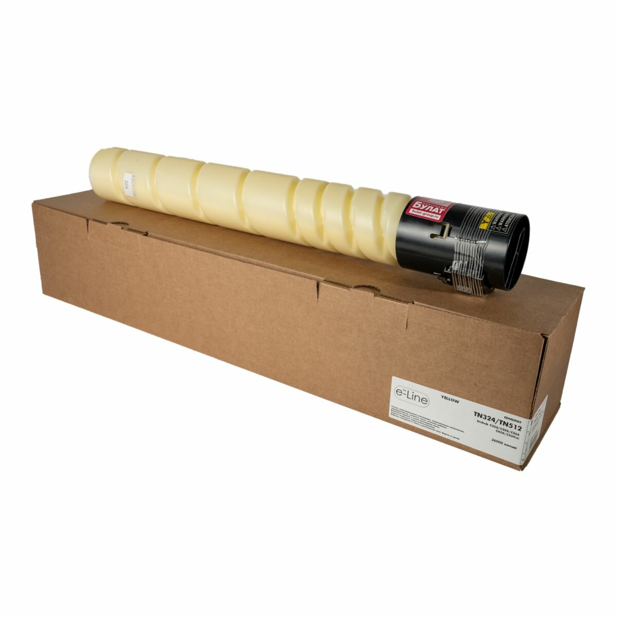 Тонер-картридж e-Line TN324Y, TN512Y для Konica Minolta bizhub C258, bizhub C454 (Жёлтый, 28000 стр.)