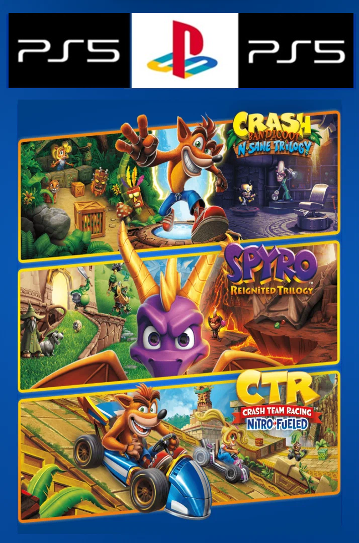 Игра Crash Team Racing Nitro-Fueled + Spyro для Playstation 5, Анл язык, Цифровая версия