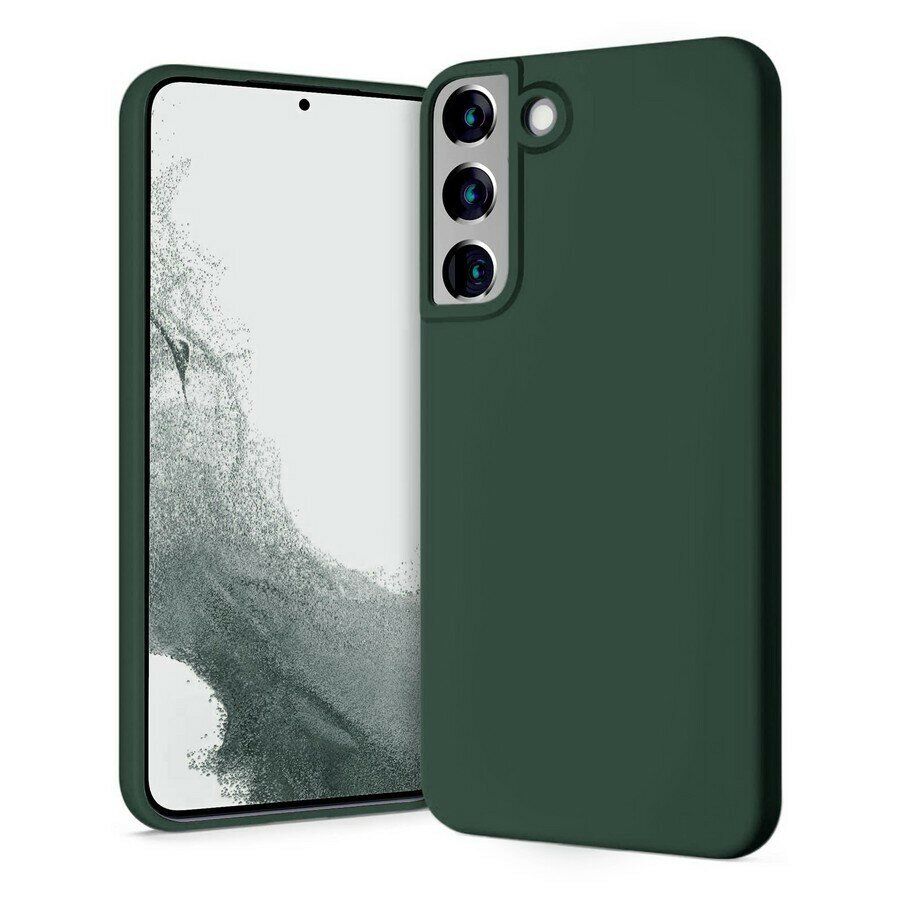 Силиконовая накладка Silky soft-touch для Samsung S22+ зеленый