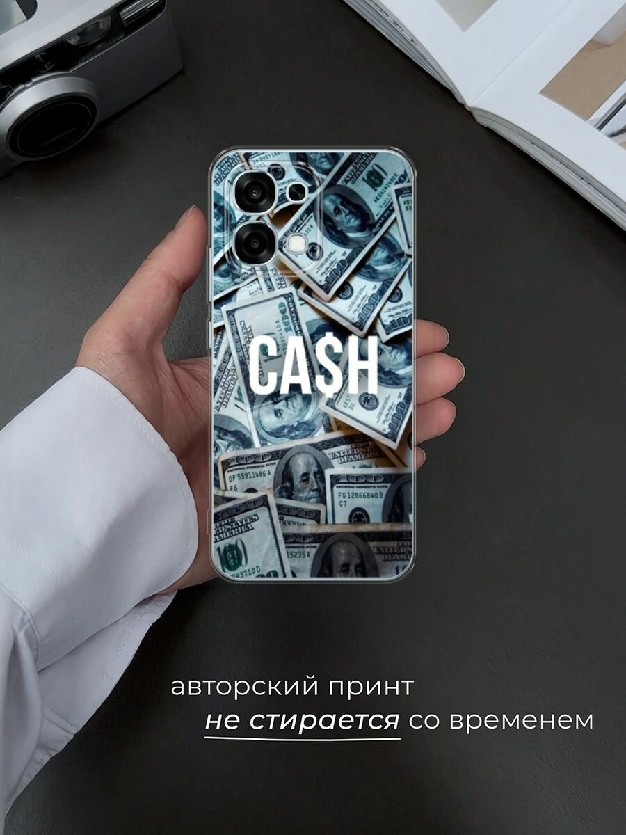 Силиконовый чехол на Oppo A6 Pro / Оппо A6 Про с принтом Cash — фото 1