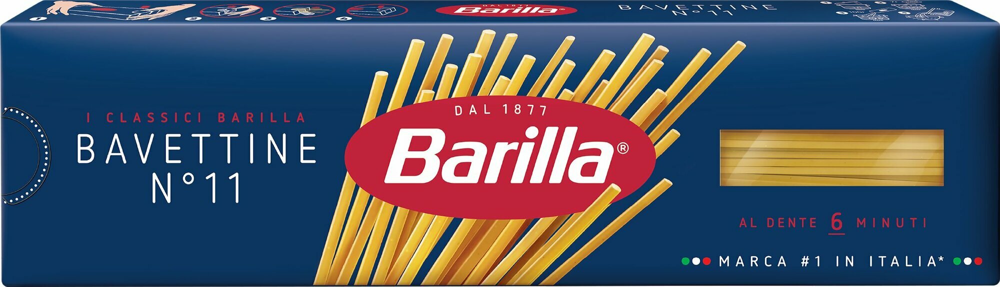 Макароны BARILLA Bavettine №11, 450 г/ 1 упаковка