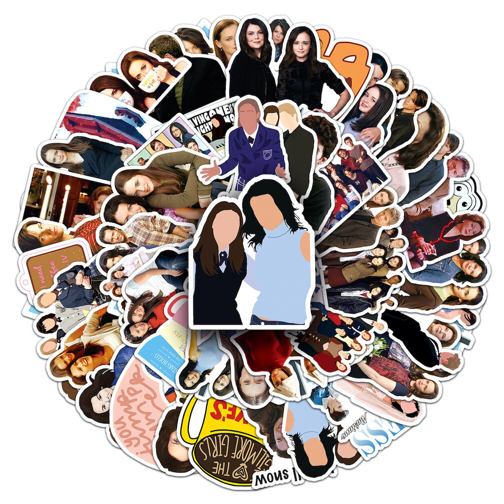 51 шт./упаковка. Декоративные мультяшные наклейки с персонажами аниме «Девочки Гилмор» для мобильных телефонов, кружек, игрушек, ноутбуков. Наклейки-бомберы.