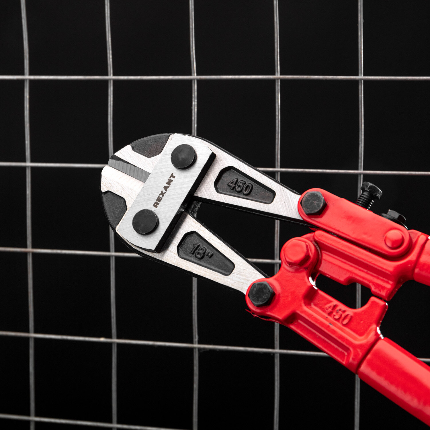 Болторез с двойным рычагом, 450мм, 18" REXANT, красный, 6 мм