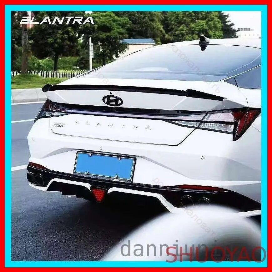 Спойлер для Hyundai Elantra Avante CN7 2020-2024, задний, 1 шт, черный