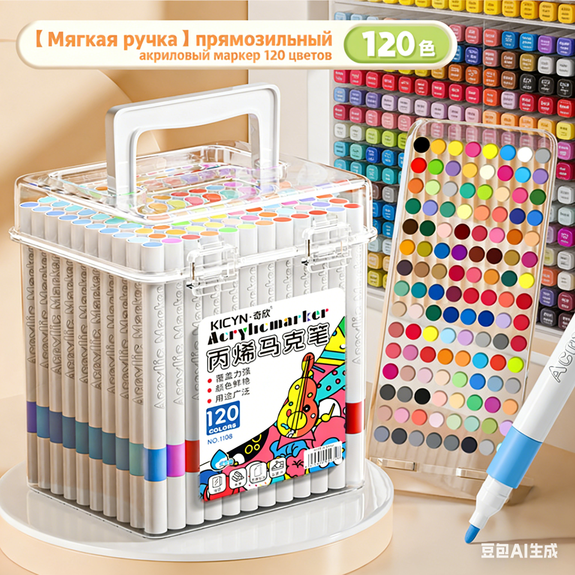 Набор маркеров, акриловые чернила, акварельные, быстросохнущие, 120 цветов不透纸