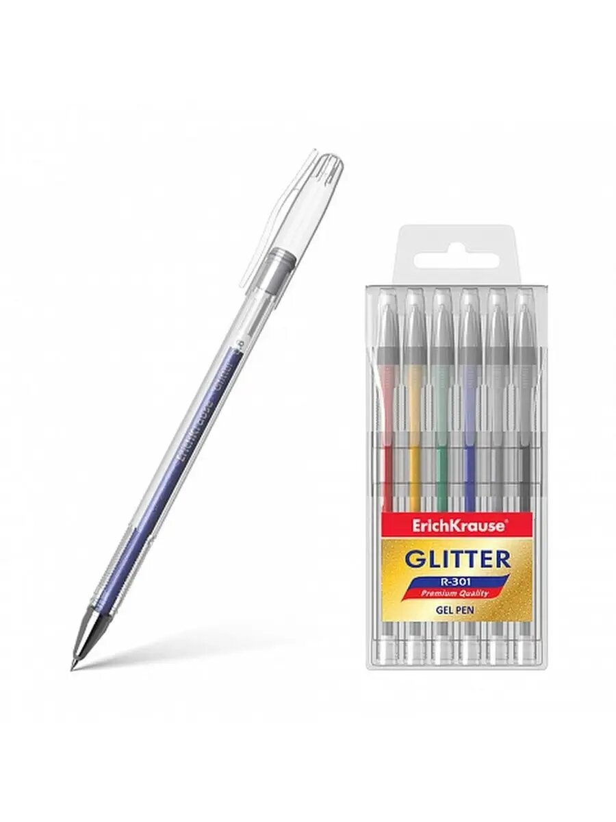 Ручка гелевая ErichKrause R-301 Glitter