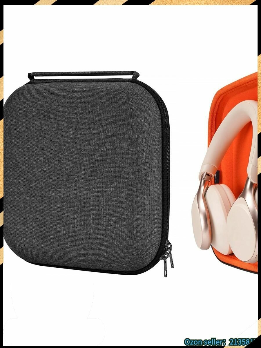 Твердый дорожный футляр для наушников-вкладышей, совместимый с Audeze Maxwell, Anker Soundcore SpaceOne Pro, Sony WH-1000XM5 (темно-серый)