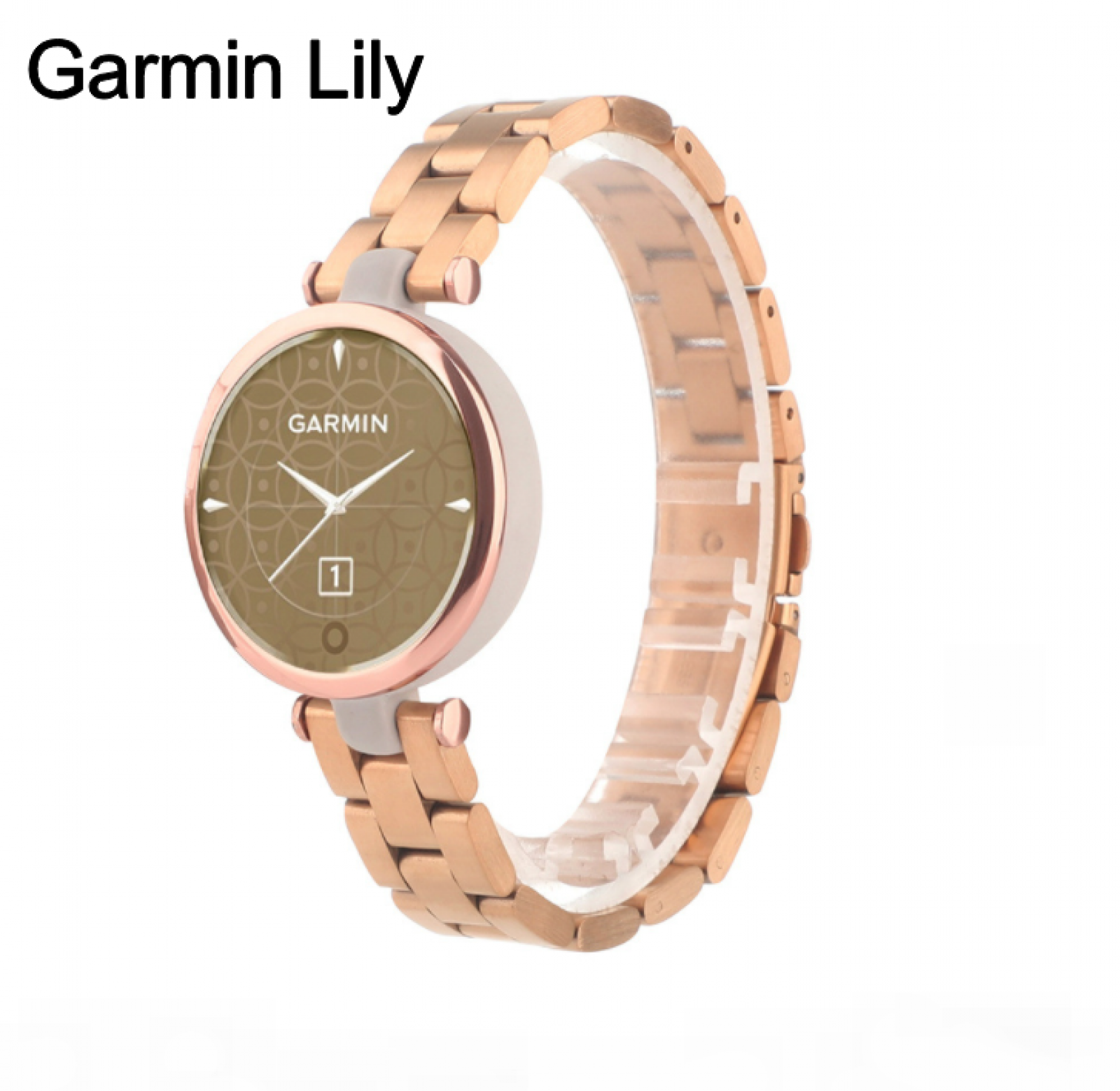 Сменный стальной ремешок MyPads для смарт-браслета Garmin Lily с раскладным замком, золотистый