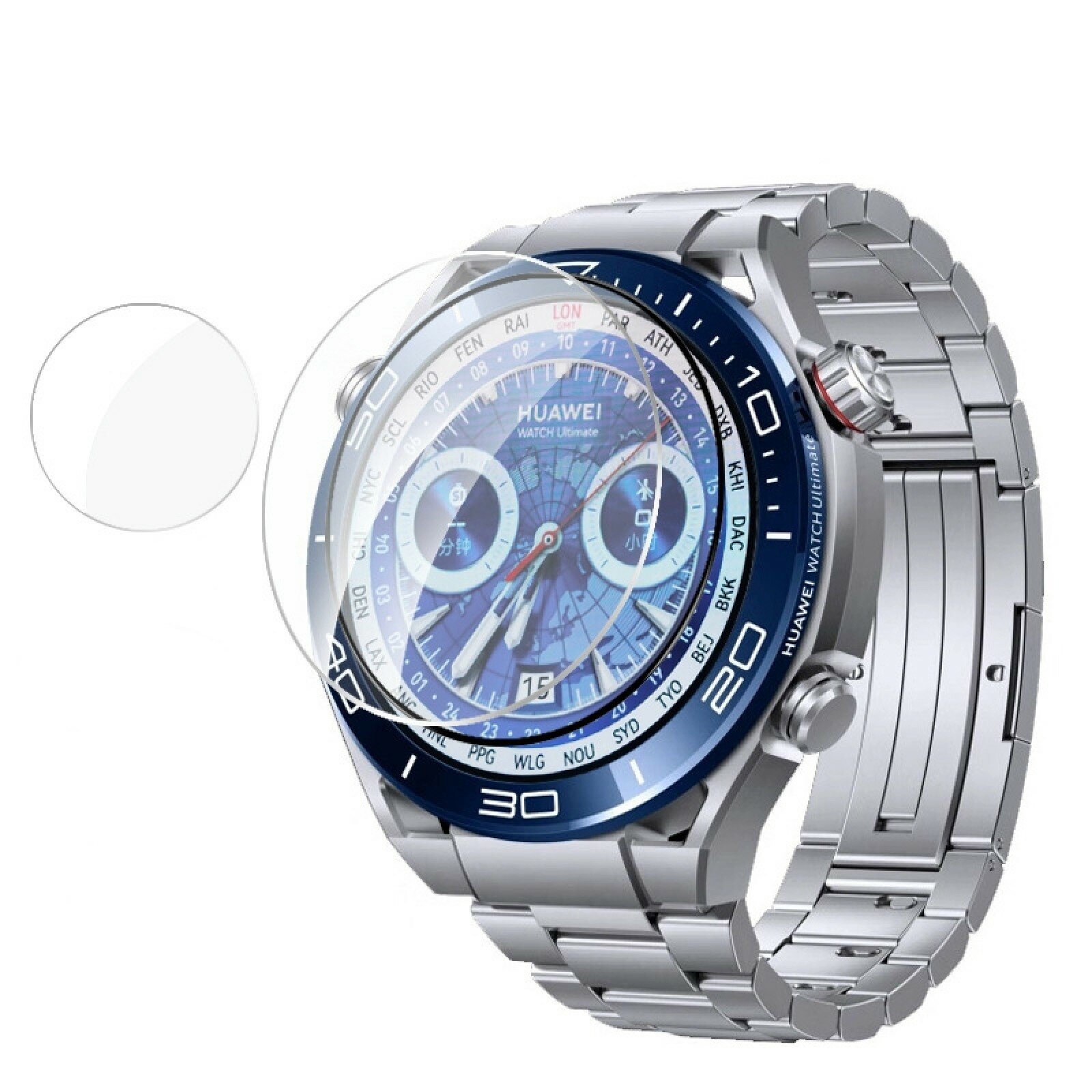 Защитное стекло MyPads Tape для умных часов Huawei Watch Ultimate с эргономичной поверхностью