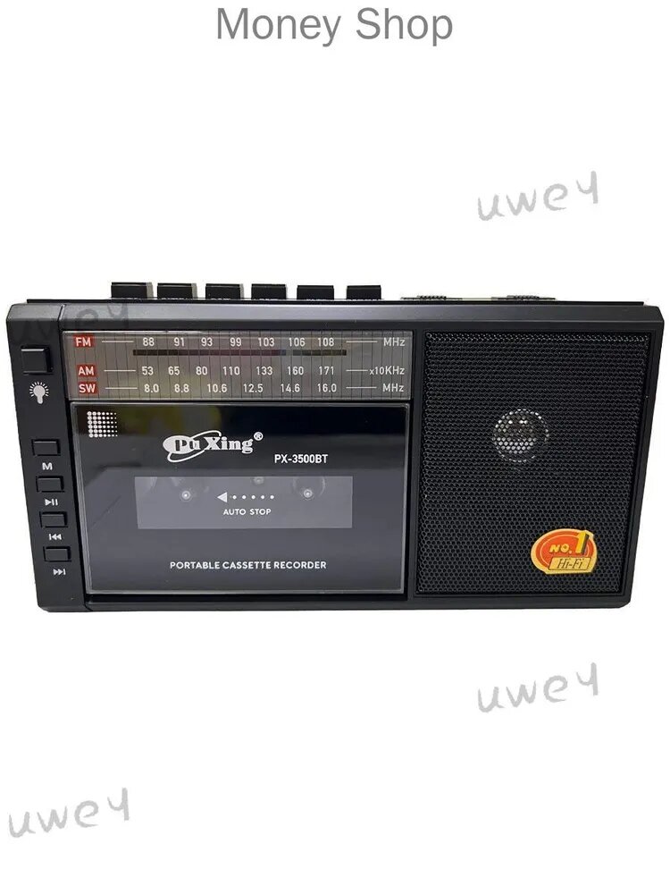 Магнитола Lu Xing PX-3500BT кассетный, черный, FM/AM/SW, USB, Bluetooth, TF card, выход на наушники — фото 1