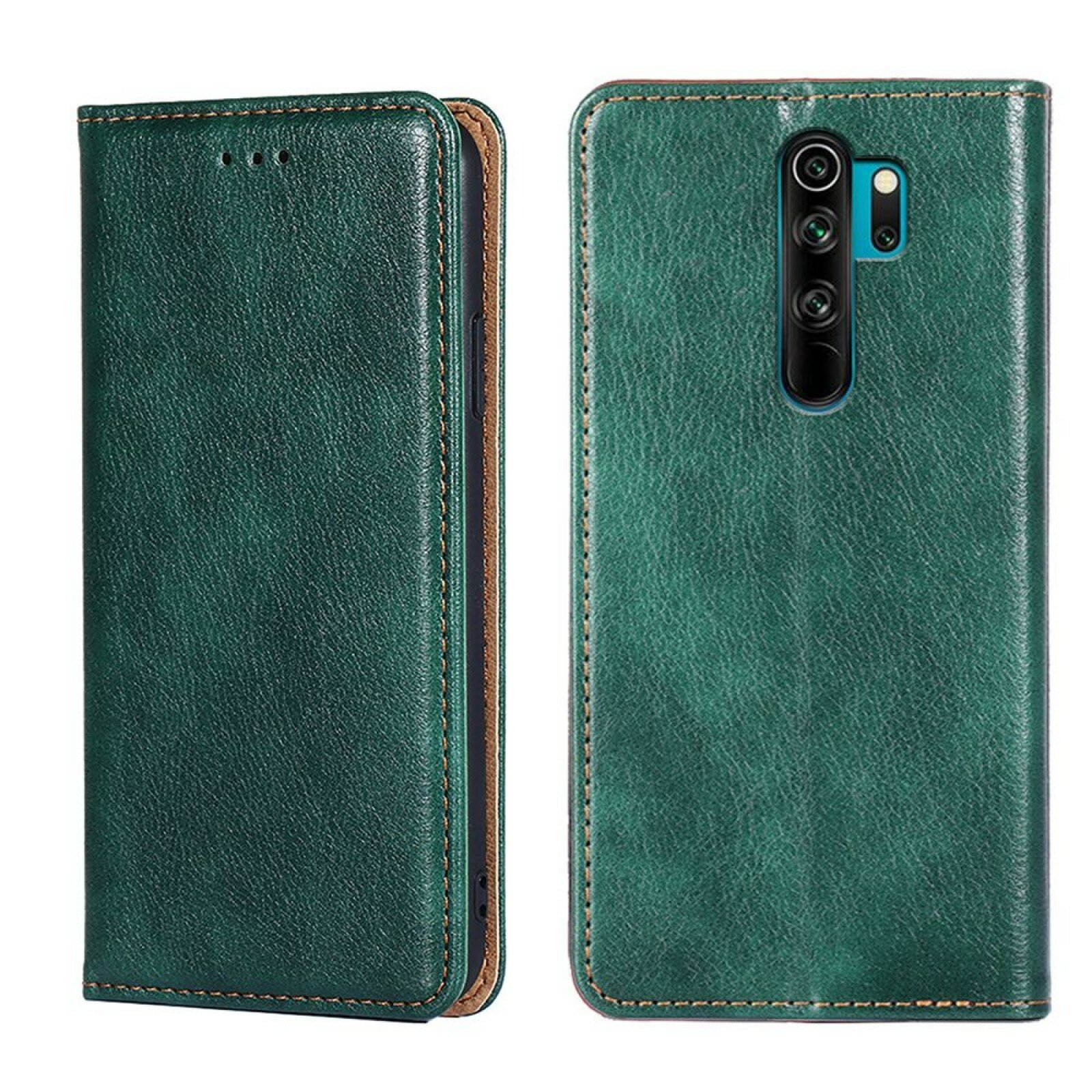 Чехол-книжка MyPads для Xiaomi Redmi Note 8 Pro зеленый из экокожи с защитой и кармашками