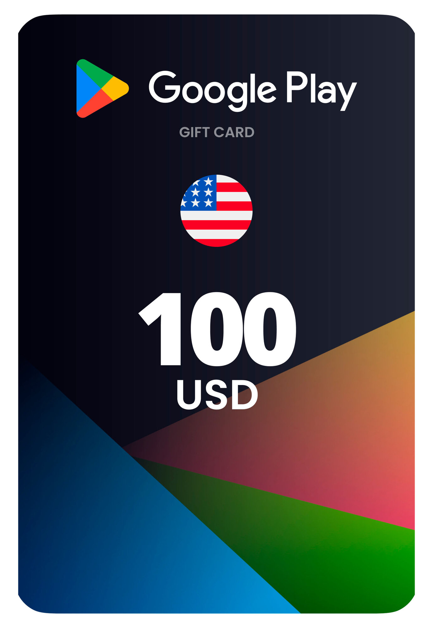 Карта оплаты Google Play - США 100 USD (Google Play; Android; Регион активации США)