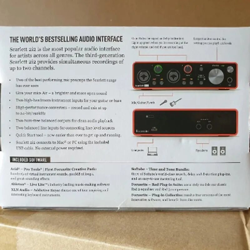 Focusrite Scarlett 2i2 Third-Generation 2-In, 2-Out USB Audio Interface, Студийное оборудование — фото 1