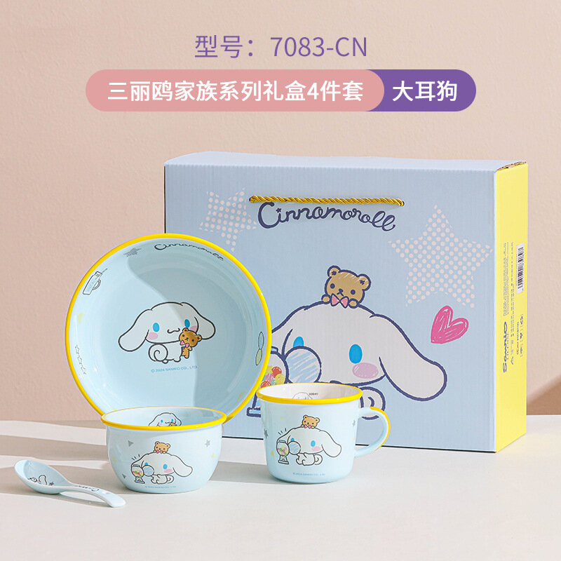 Набор подарочной керамической посуды Sanrio, керамическая миска Hello Kitty, круглая тарелка, завтрак чашка, одноразовый набор, подарок на день рождения