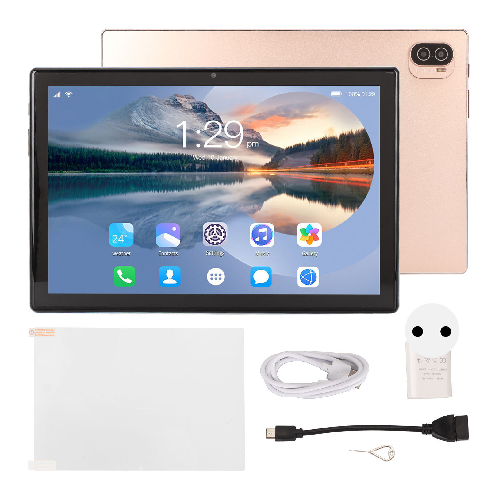 Планшет Android 12.0 10.1 8G/128G 8ядерный 4G/WiFi 100240V Золотой, Евровилка