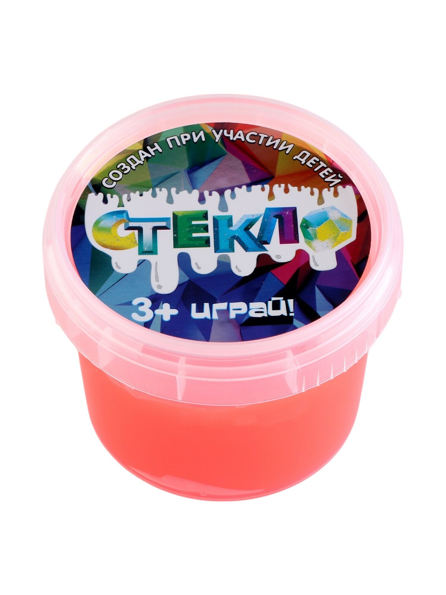 Жвачка для рук Слайм Стекло, красный неон, 50г