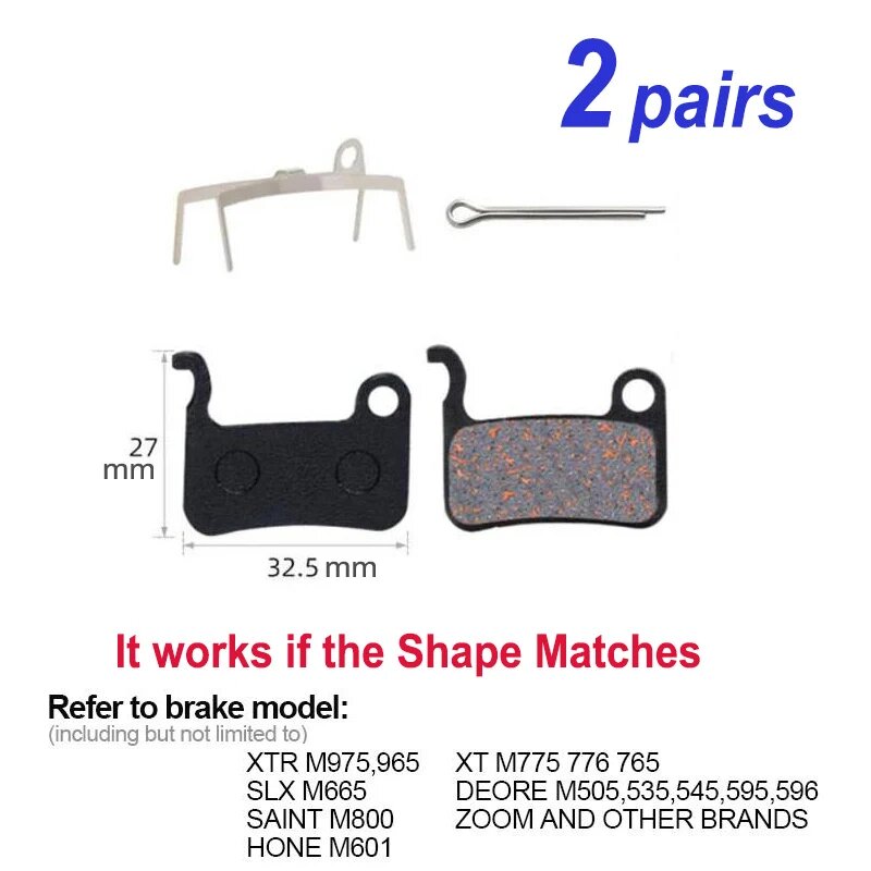 MTB тормозные колодки полуметаллические SHIMANO SRAM AVID HAYES Magura ZOOM Серый, 02S- 2pairs