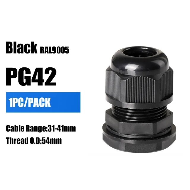 Кабельный ввод PG42 черный RAL9005, 31-41мм