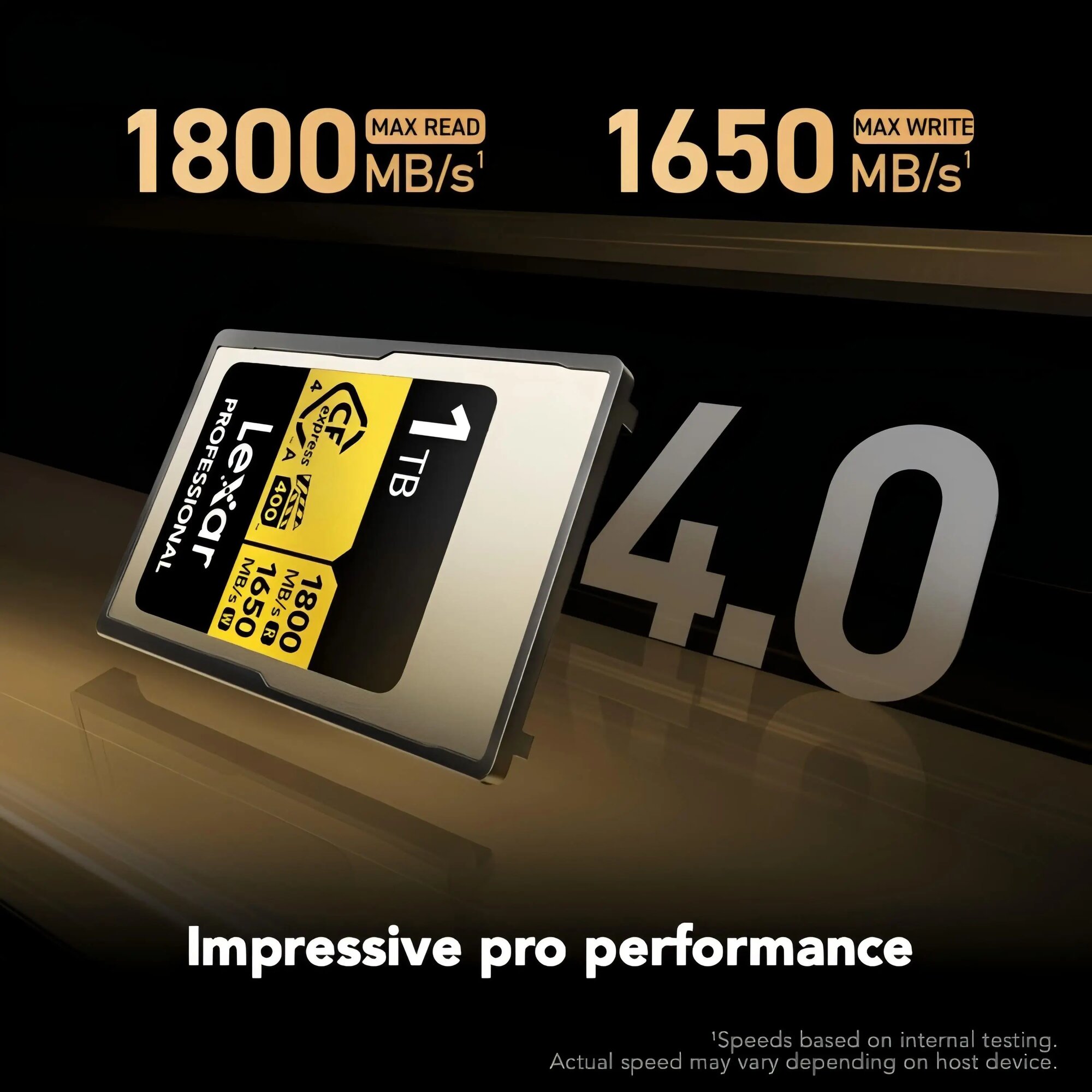 Карта памяти Lexar GOLD CFexpress Type A серии CF 256GB 512GB 640GB 1TB, скорость до 1800 МБ/с, VPG400, 8K RAW 60P для камер Sony — фото 1